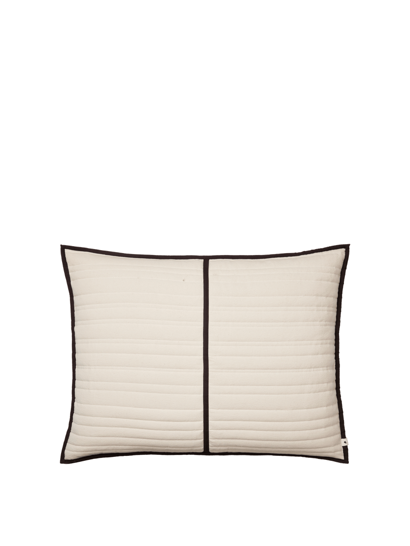 Vari Quilted Cushion - Rectangular - Natural/Dark Brown – Ferm Living