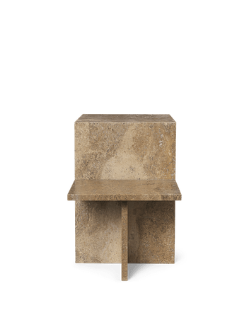 Distinct Side Table - Dark Brown Travertine | Ferm Living