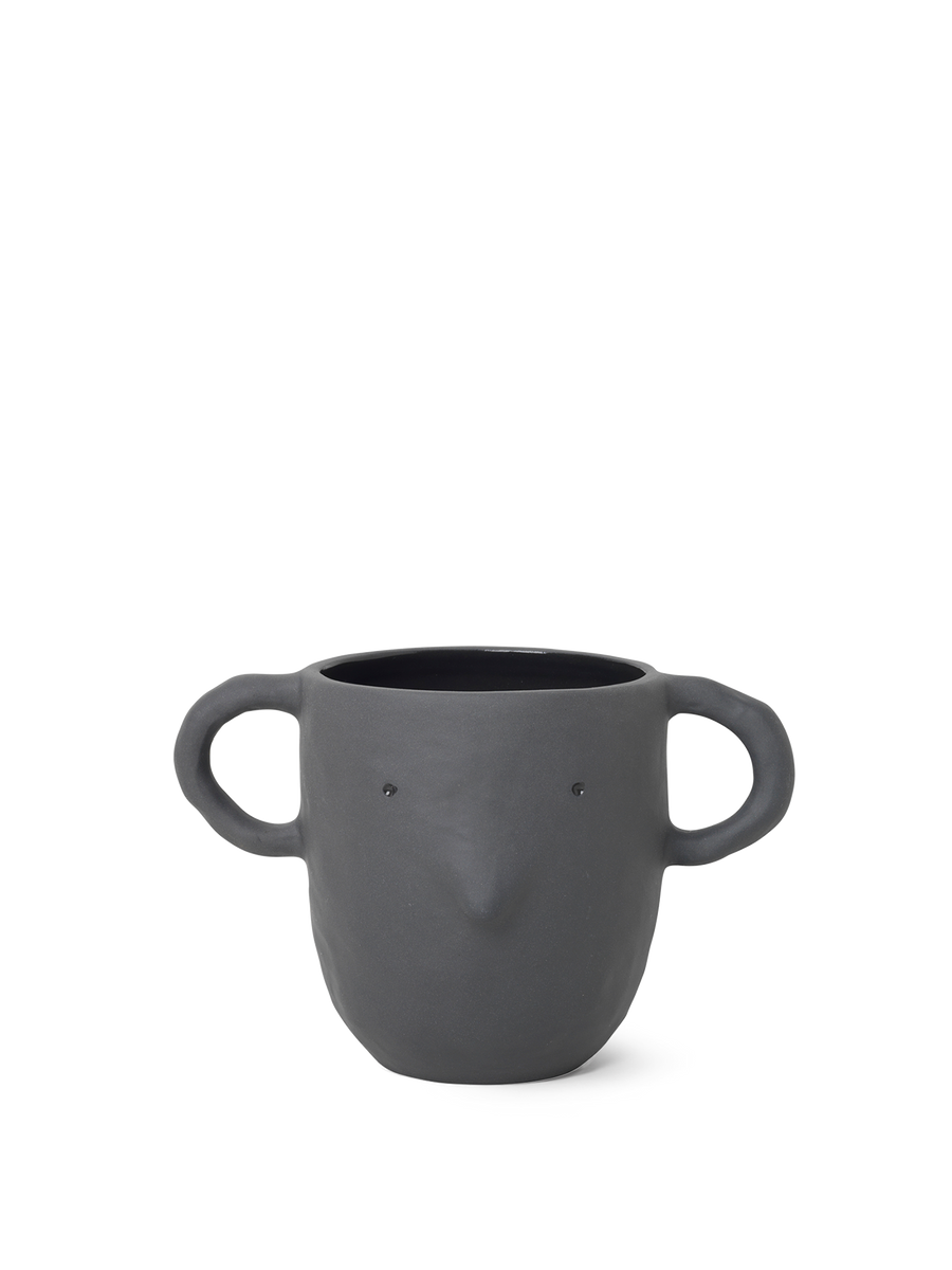 Ferm Living Kids Mus Plant Pot in Dark Grey - Large