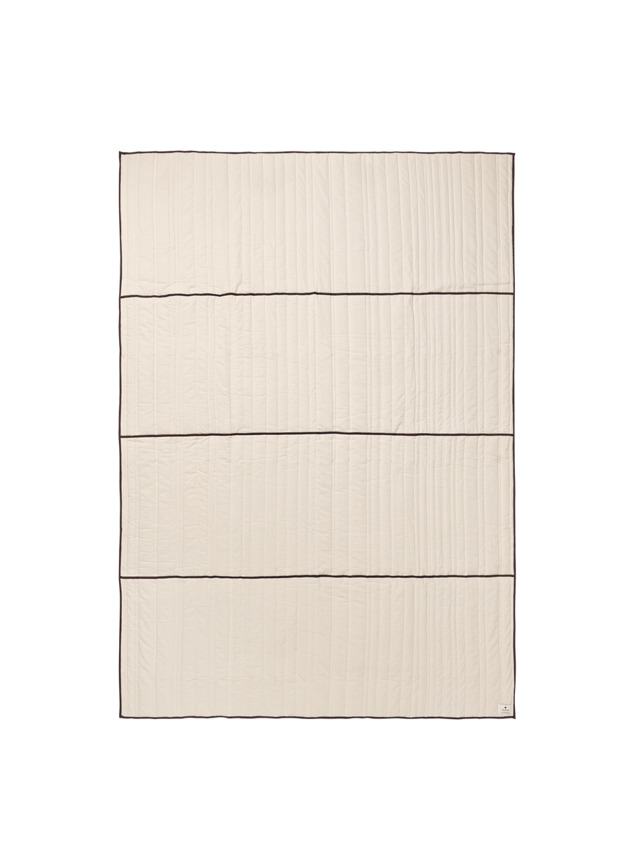 Vari Quilted Bedspread - Single - Natural/Dark Brown – Ferm Living